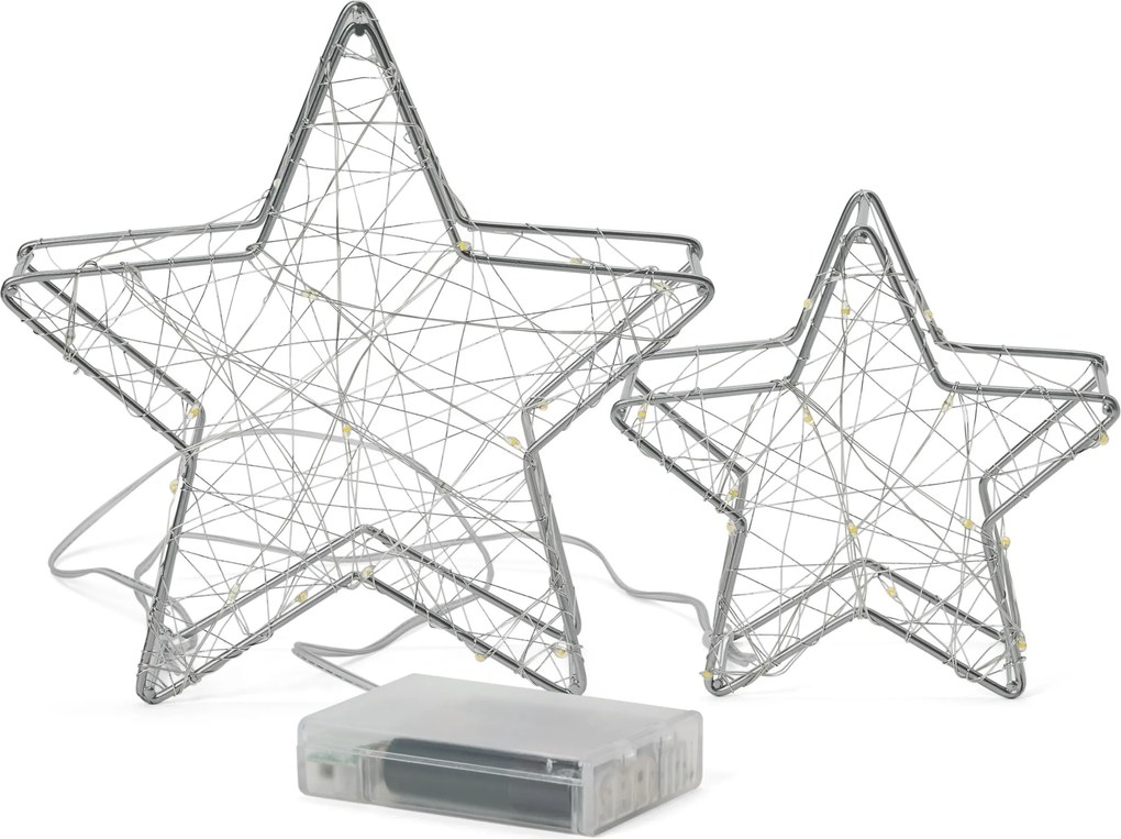 Tchibo - Dekorační hvězdy s LED - barva: transparent