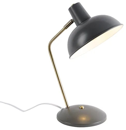 Retro stolní lampa šedá s bronzem - Milou