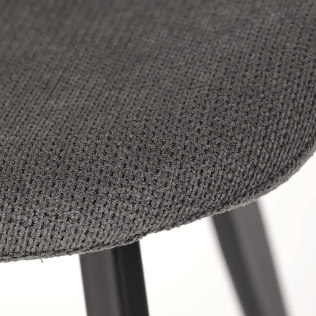 AUTRONIC Židle jídelní, šedá látka, černá kovová podnož
