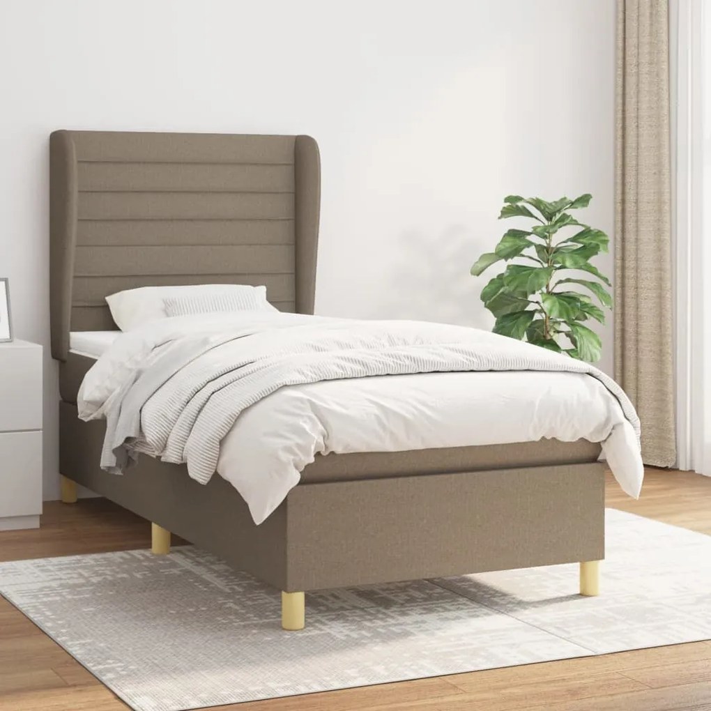 Box spring postel s matrací taupe 80x200 cm textil 3128561