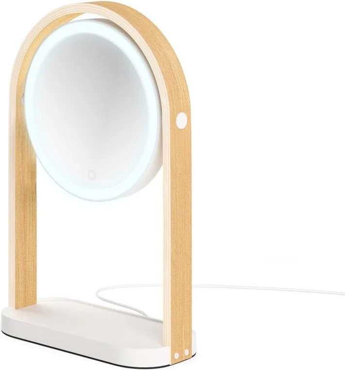 Kosmetické zrcadlo s dřevěným rámem (zvětšení 10x) 12x38 cm Bellwood – Umbra