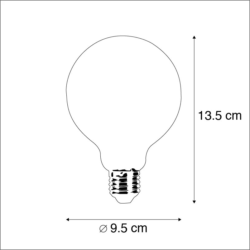 Sada 3 stmívatelných LED žárovek E27 G95 5W 470lm 2700K