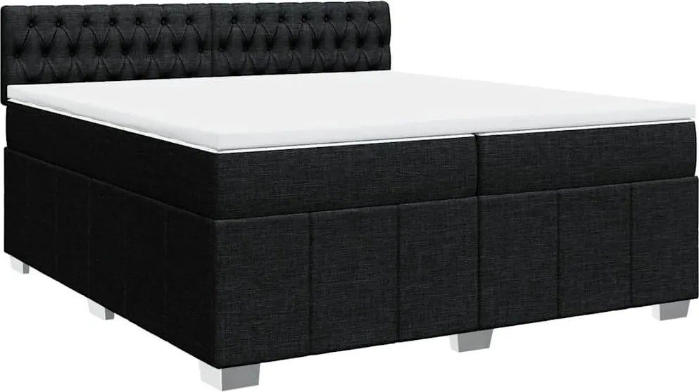 Box spring postel s matrací černá 200x200 cm textil 3289484