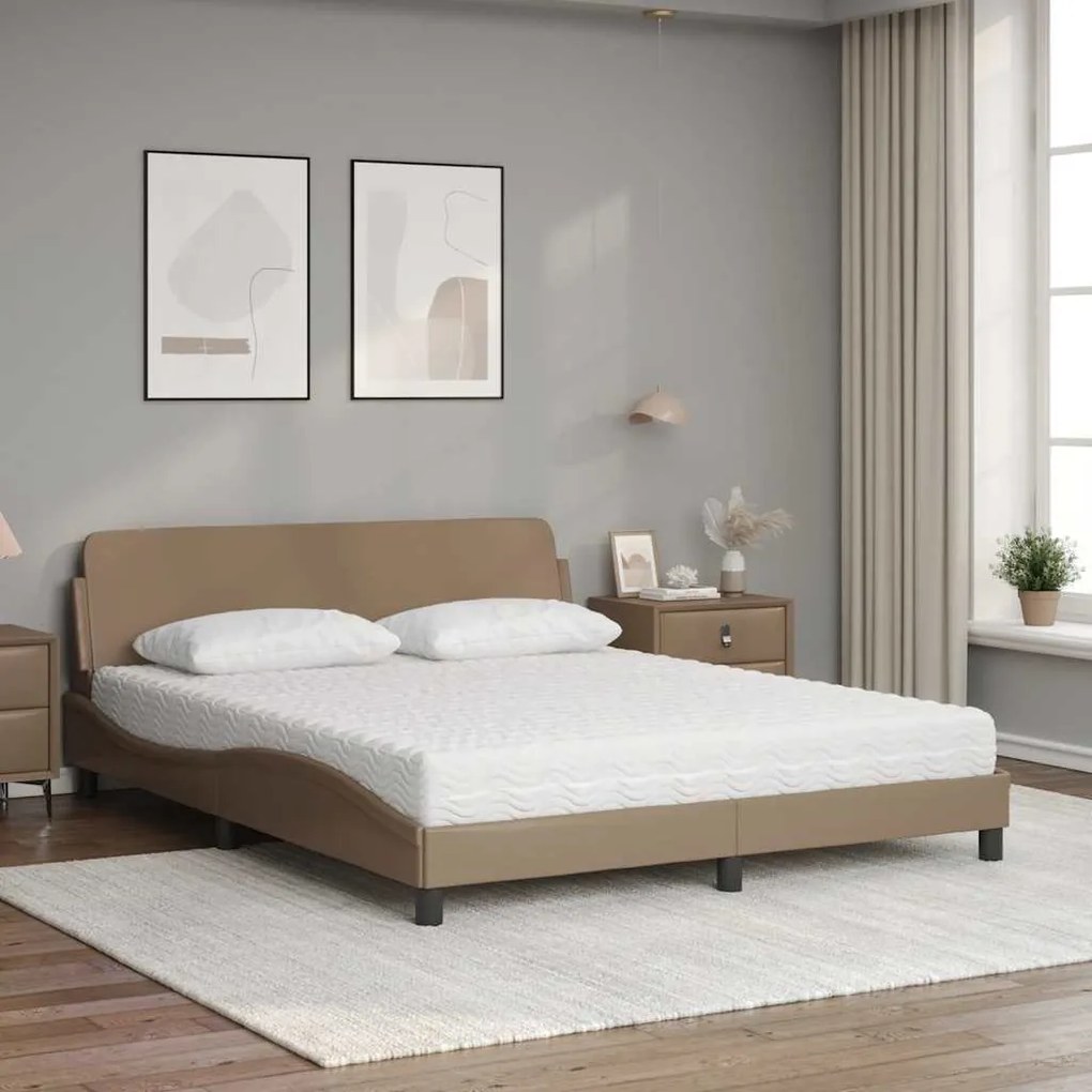 Postel s matrací Dover cappuccino 160 x 200 cm umělá kůže 3208441