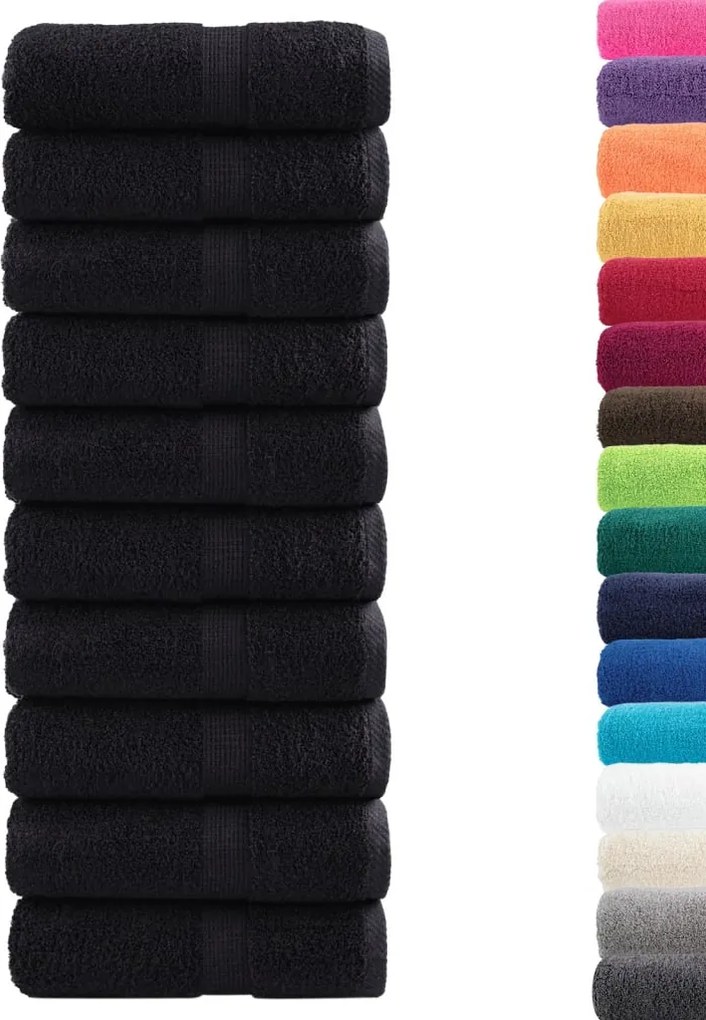 Prémiové mycí utěrky SOLUND 10 ks černé 30x30 cm 600 g/m² 137421