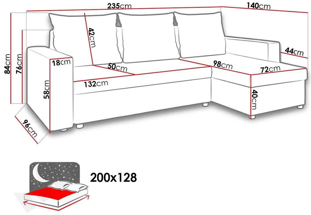 Moderní sedací souprava Tron, Oranžová