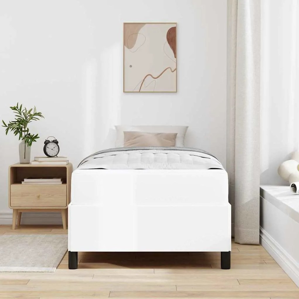 Rám postele s matrací Bílá 90 x 190 cm textil 3398975