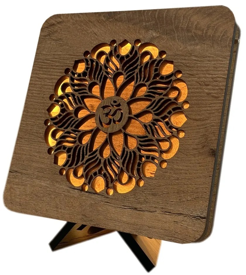 Li-Go "Mandala Aum" lampa 19x19cm provedení povrchu: dub světlý