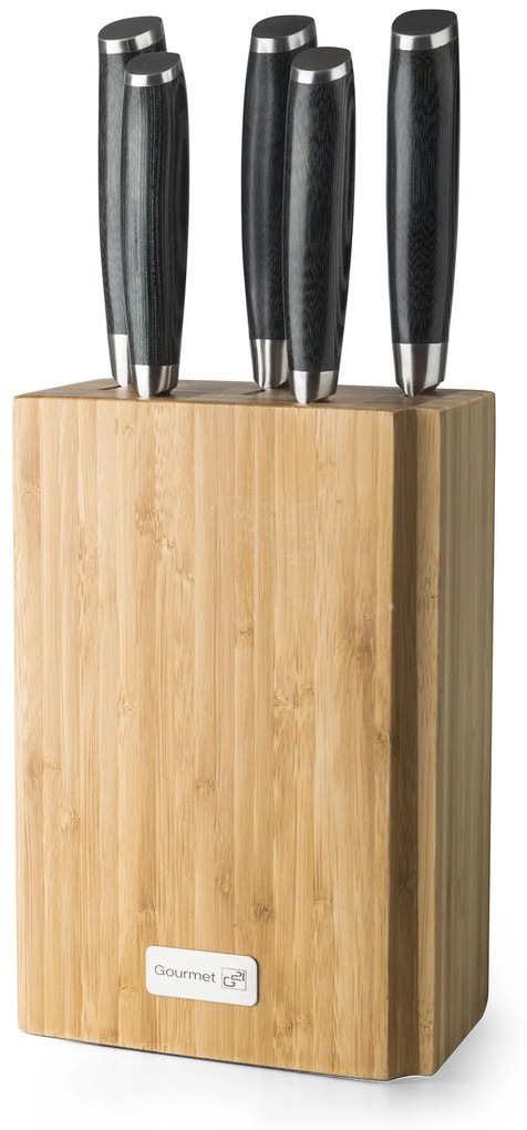 Blok na nože G21 Gourmet Damascus, bambusový pro 5 nožů