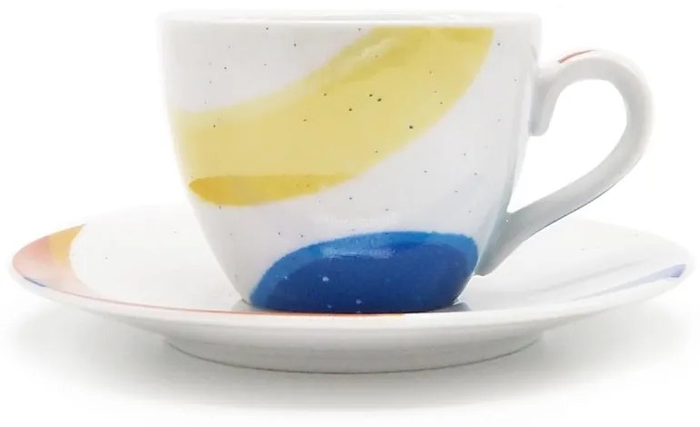 Porcelánový espresso šálek Alegria s podšálkem, 110 ml – s veselým barevným motivem