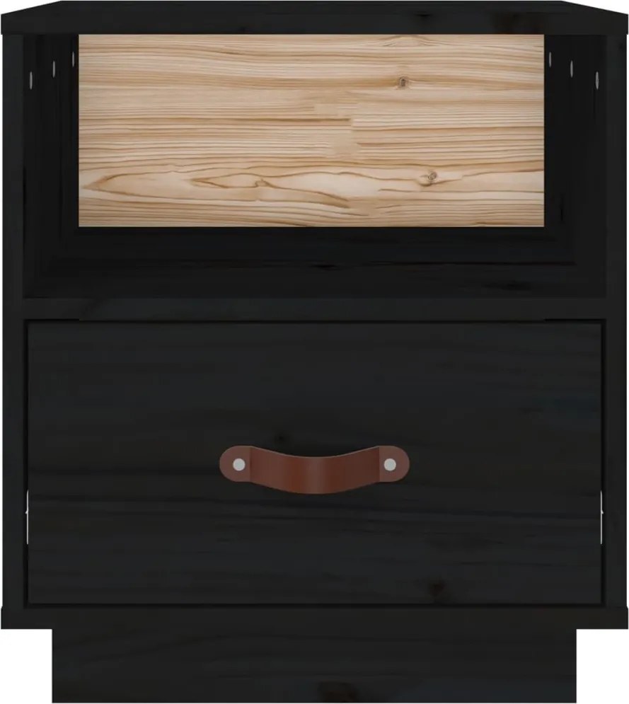 vidaXL Noční stolek 40 x 34 x 45 cm masivní borové dřevo [818303] Barva: Černá