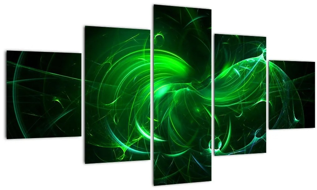 Obraz - zelená abstrakce (125x70 cm)