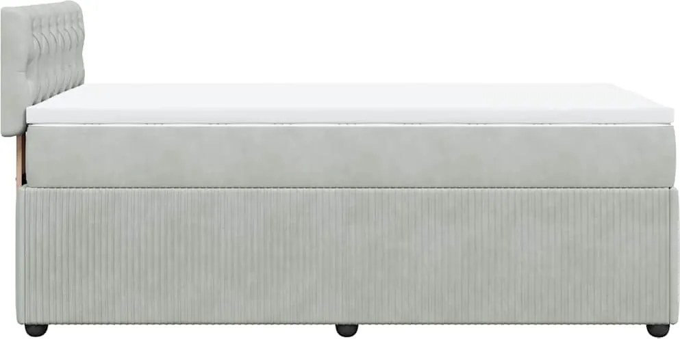 Box spring postel s matrací světle šedá 100x200 cm samet 3289968