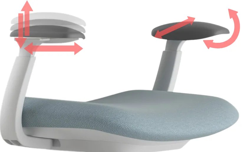 MERCURY Ergonomická kancelářská židle UNO - šedá síťovina / modrá látka