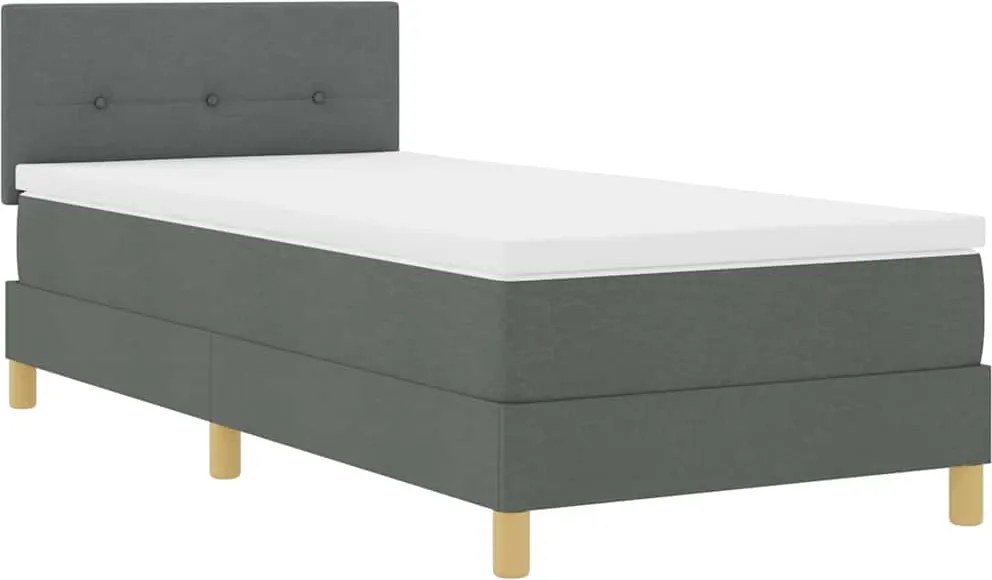 Postel s boxspringem s polštářem Tmavě šedá 80 x 200 cm textil 3338875