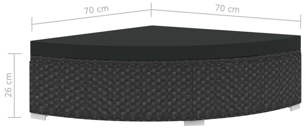 vidaXL Marketos 6dílná zahradní sedací souprava s poduškami polyratan černá
