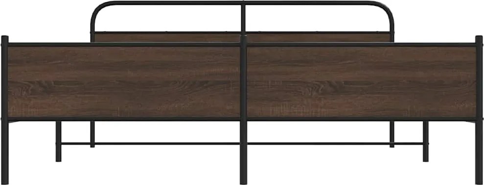 Kovový rám postele bez matrace hnědý dub 193 x 203 cm 3318712