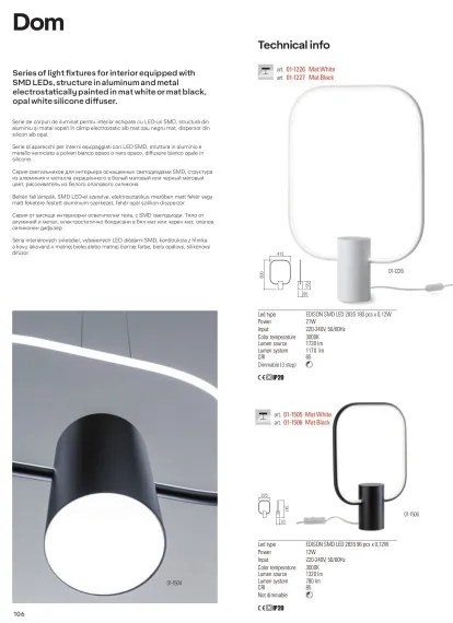 Redo 01-1227 - LED Stmívatelná stolní lampa DOM LED/21W/230V černá