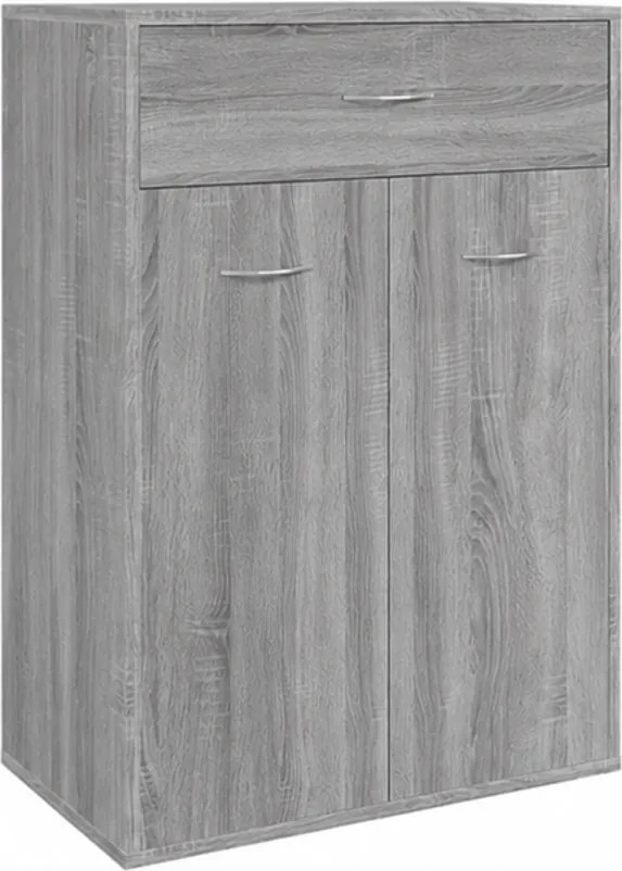 skříňka na boty, botník, 1 zásuvka, 2 dvířka, dřevo, 85x61x36 cm, šedá sonoma, Dekorino BB20260065