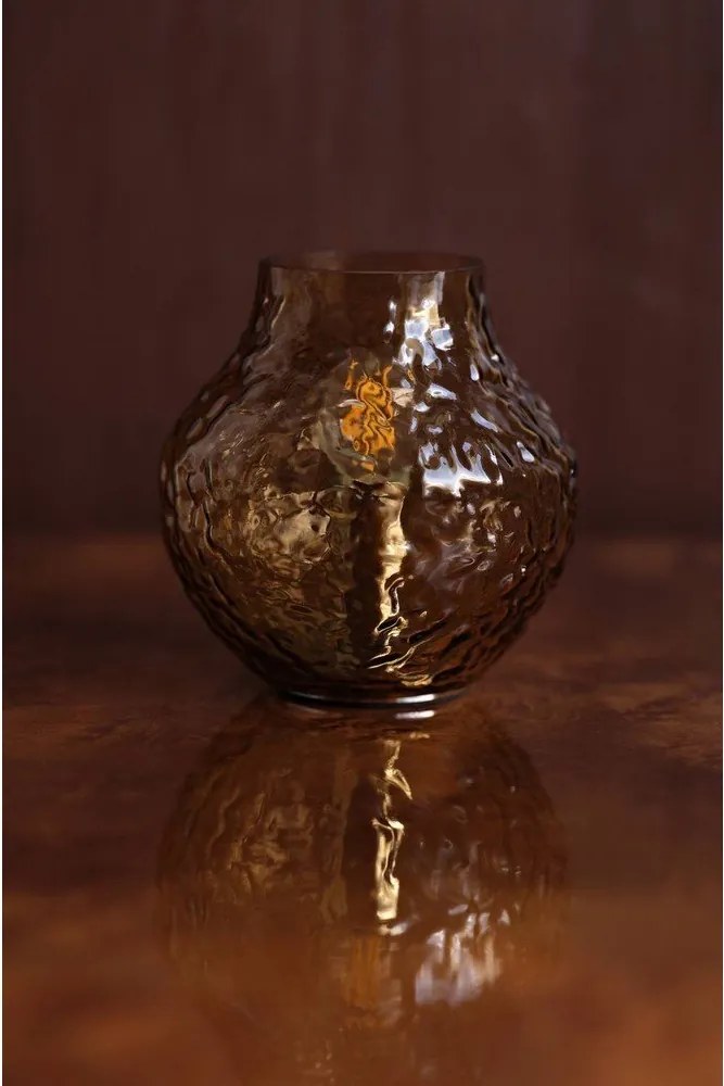 Jantarová skleněná stolní lampa (výška 15 cm) Breen – Jotex