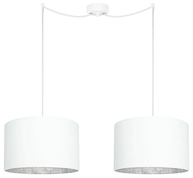Bílé dvojité stropní svítidlo s detaily ve stříbrné barvě Sotto Luce Mika Elementary