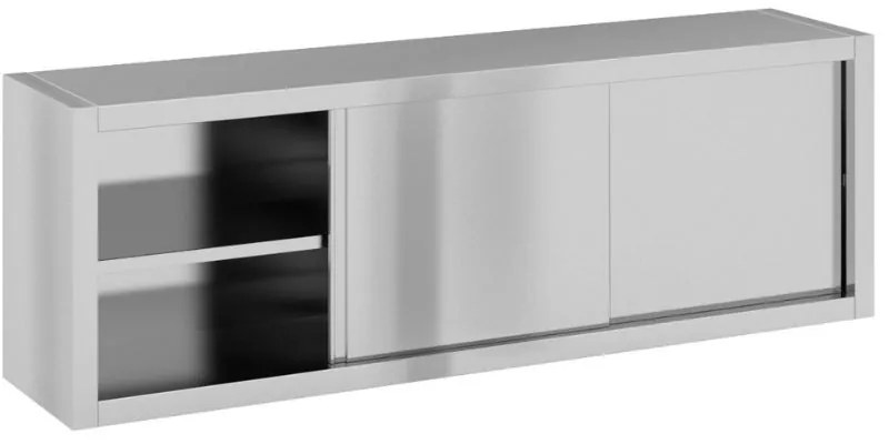 Závěsná nerezová skříň s posuvnými dveřmi, 1800 x 400 x 600 mm