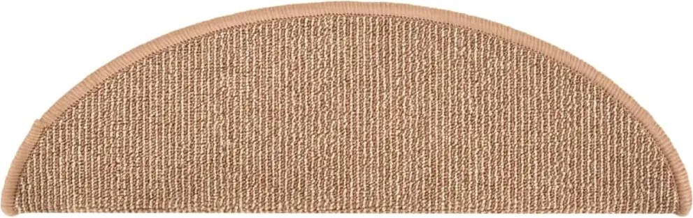 Schodové rohože 15 ks 56 x 17 x 3 cm světle hnědé půlkulaté 149851