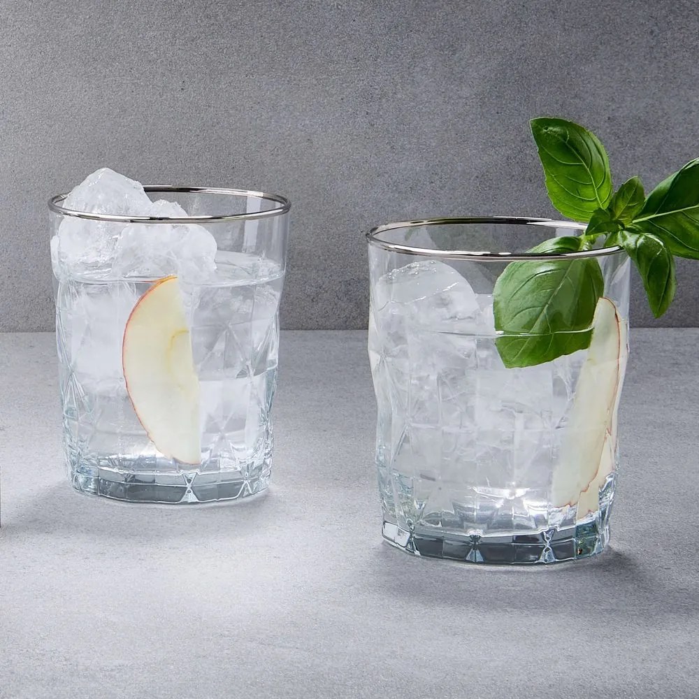 UPSCALE Sada sklenic na vodu 345 ml 6 ks - stříbrná