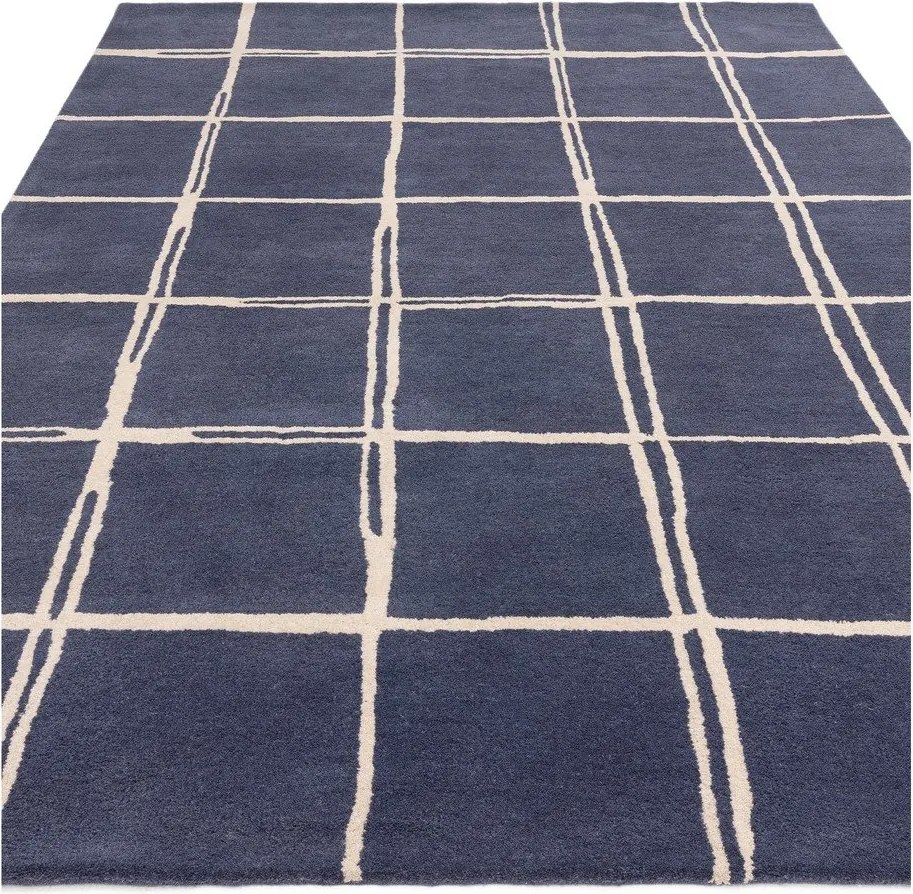 Modrý ručně tkaný vlněný koberec 160x230 cm – Asiatic Carpets