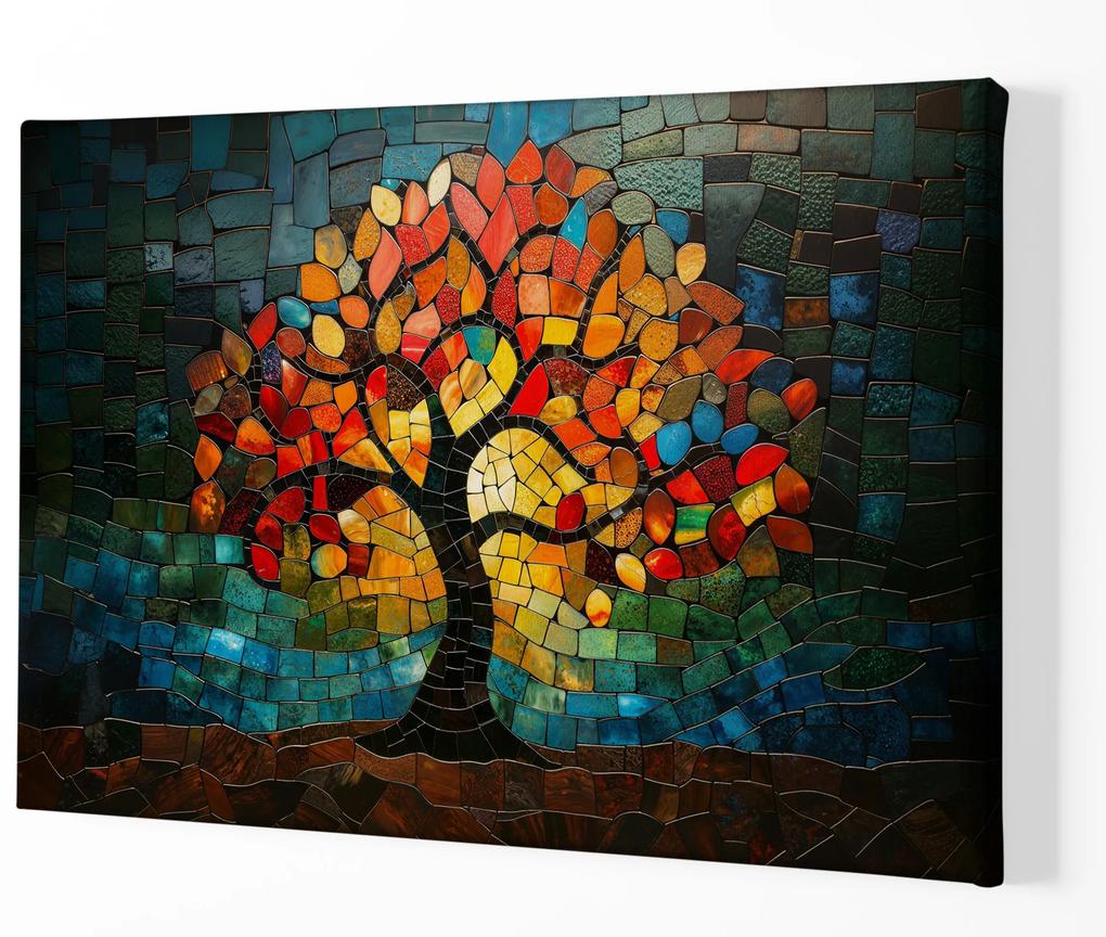 Obraz na plátně - Strom života Mozaika spojení FeelHappy.cz Velikost obrazu: 60 x 40 cm