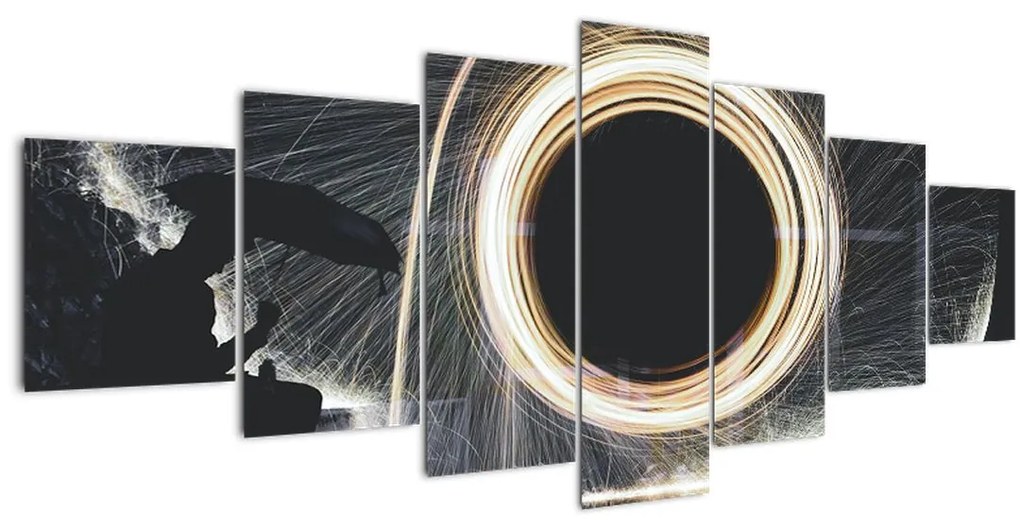 Obraz - Světelná show v dešti (210x100 cm)