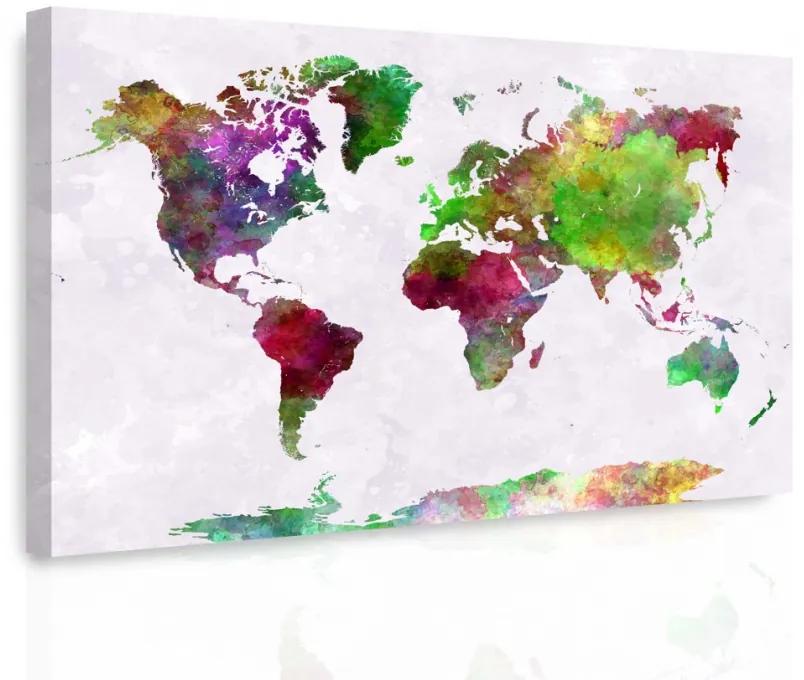 Malvis ® Obraz jednodílný Mapa světa Velikost: obdélník - 90x60 cm