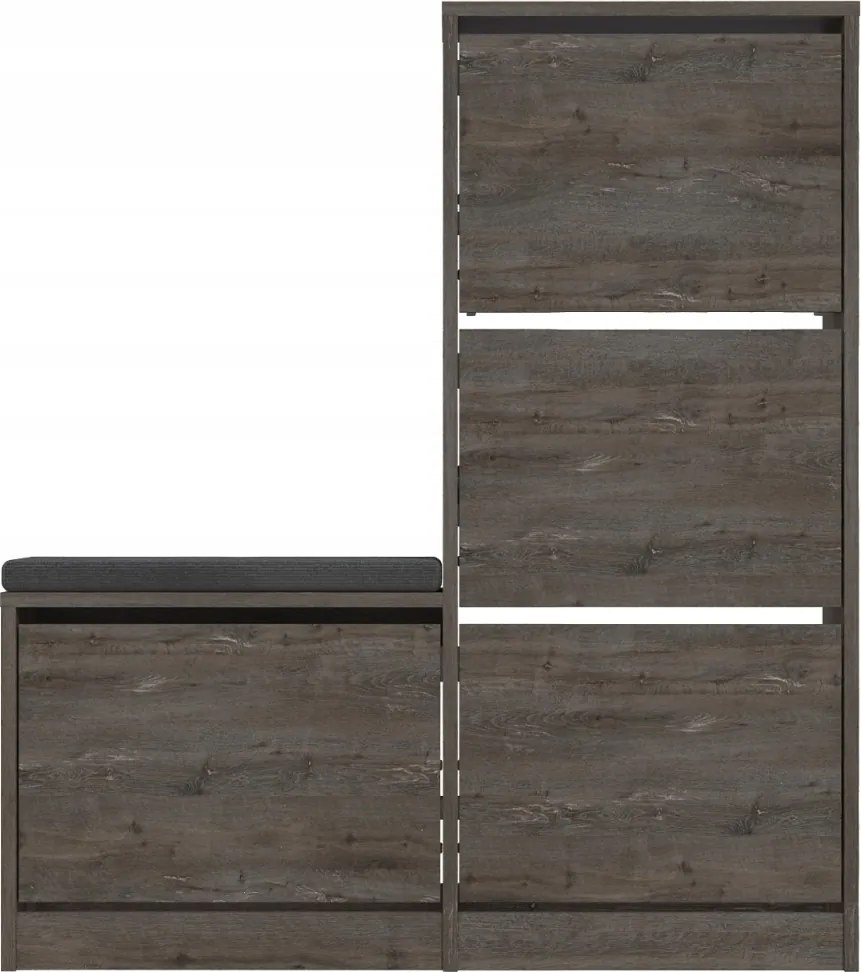 Botník s lavicí Houseland Dude tmavá káva