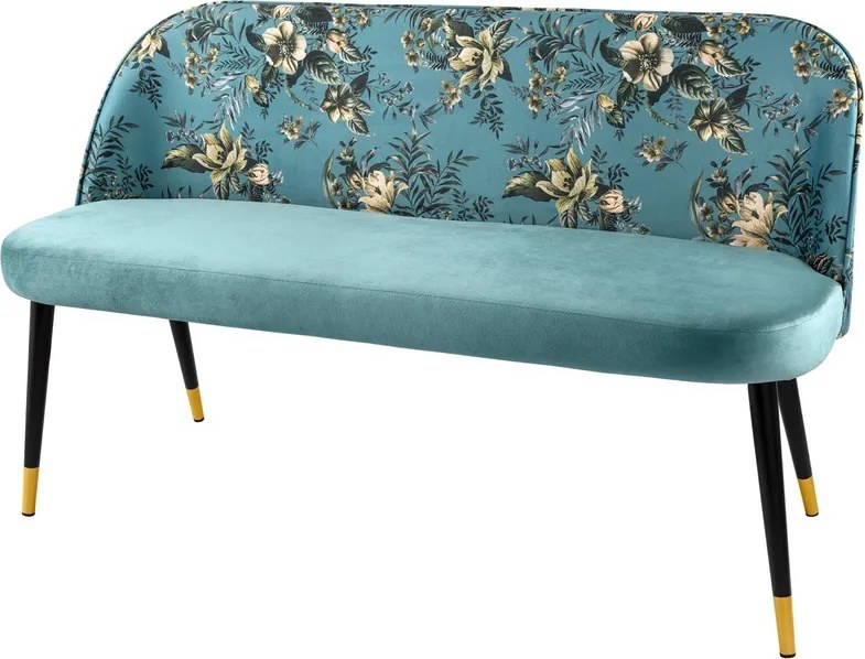 Designová lavice Jalisa 130 cm tyrkysový samet