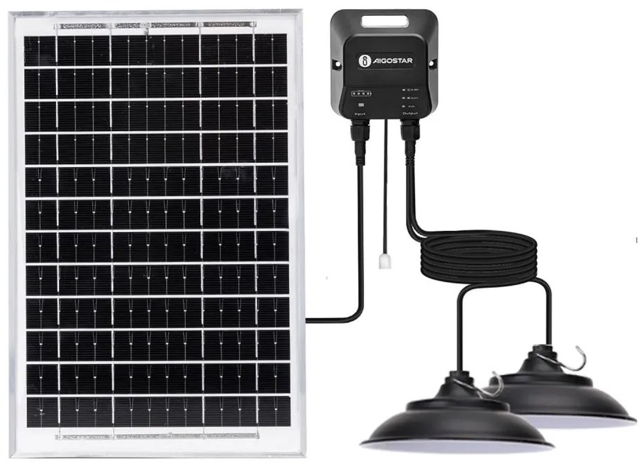 Aigostar - LED Solární lustr se senzorem 2xLED/35W/12V 6000 mAh 6500K pr. 15 cm