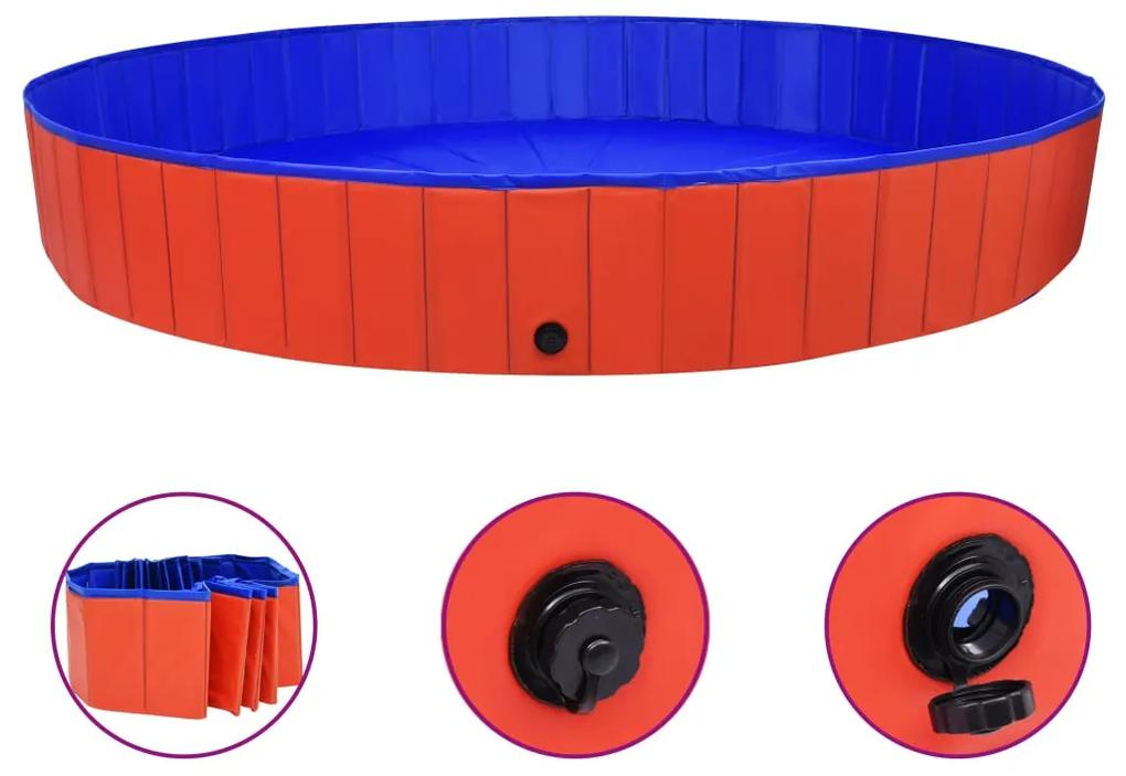 Skládací bazén pro psy červený 300 x 40 cm PVC