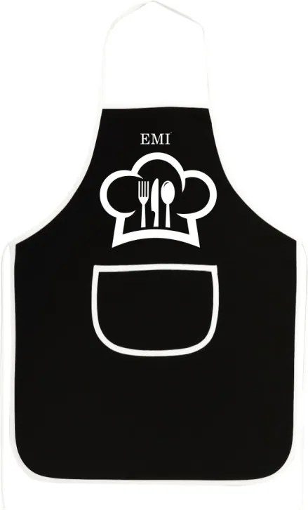 Kuchyňská zástěra Chef EMI, černá