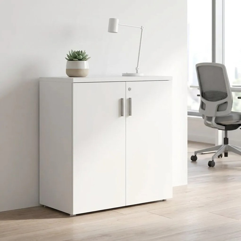 Nízká skříň SimpleOffice 80 x 40 x 80 cm, bílá