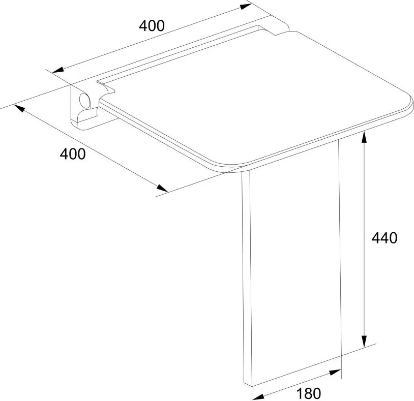 Mereo, Mereo Sedátko do sprchy s podpůrnou nohou, duroplast, bílé, MER-CSS121P