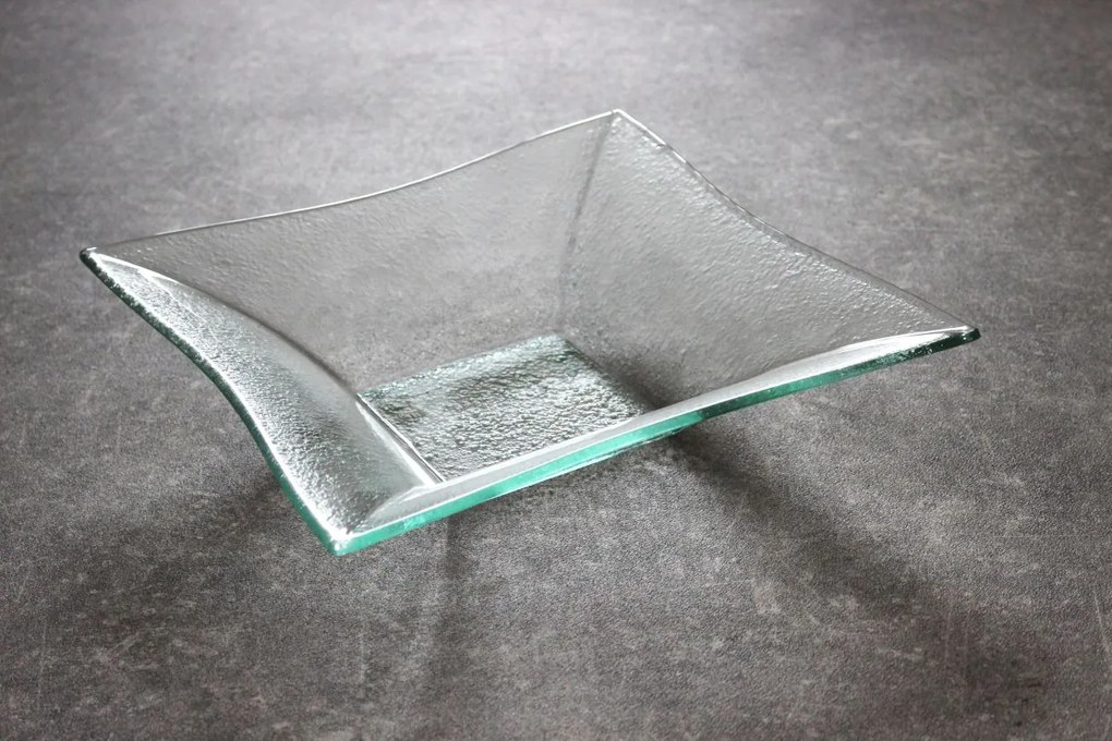 BDK-GLASS Čirá skleněná mísa CUBO 29x29cm