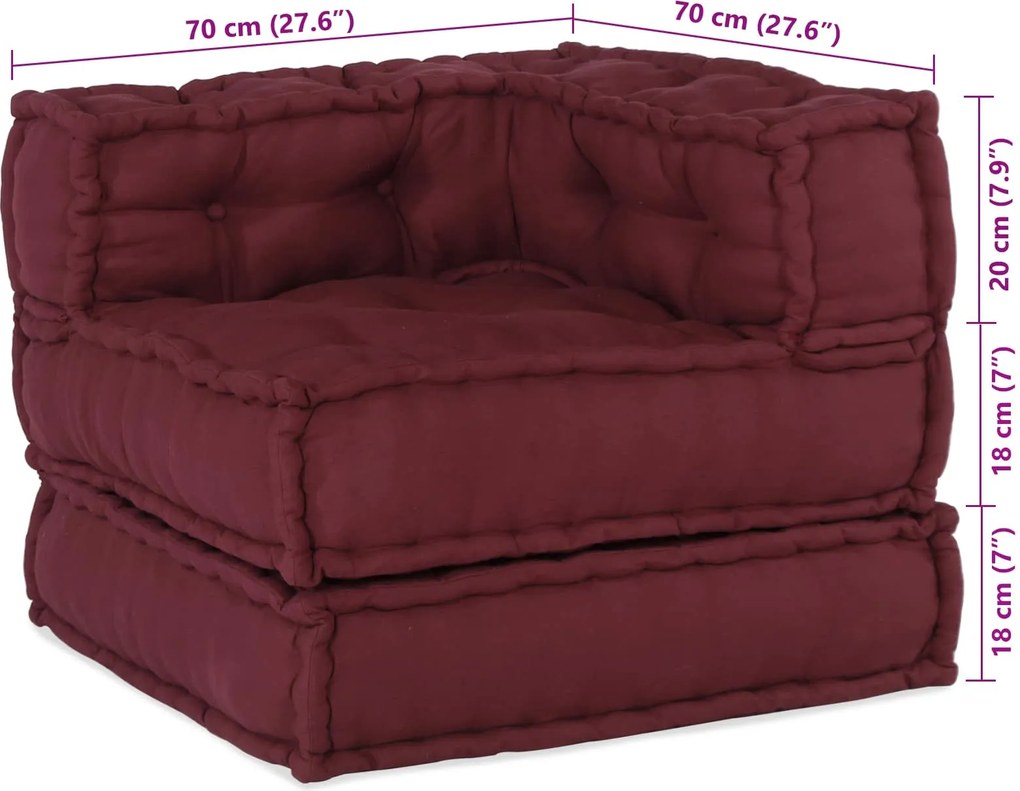 Modulová pohovka 2 ks Textil Bordó 140 x 70 x 56 cm 3315071