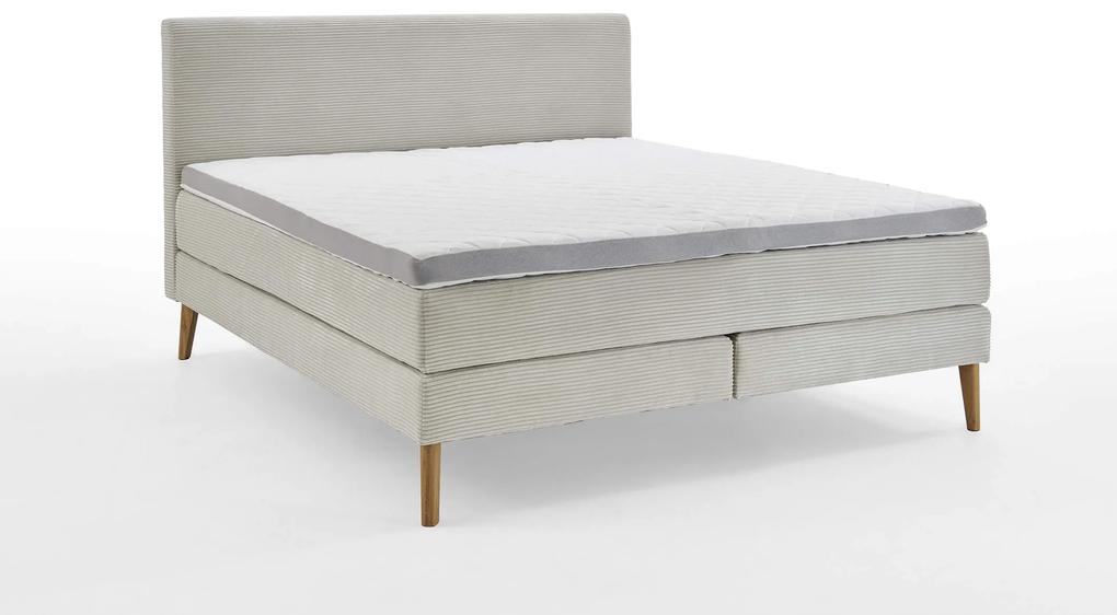 Boxspring postel elina 160 x 200 cm manšestr béžová MUZZA