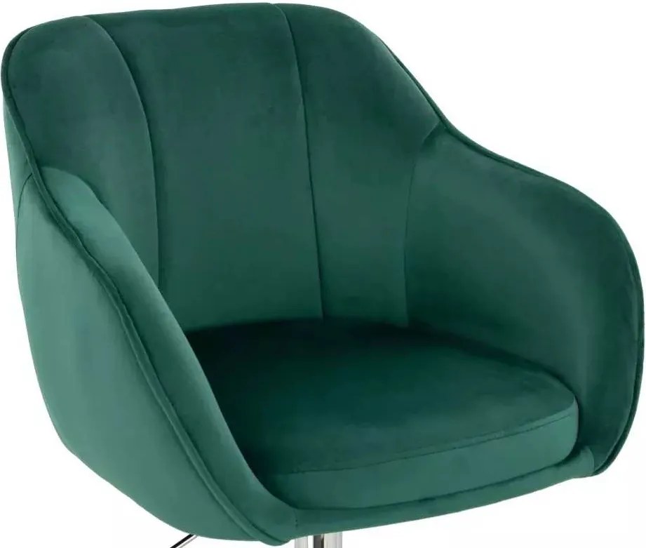 LuxuryForm DESIGN Otočná židle AVOLA VELUR na zlaté podstavě s kolečky - zelená
