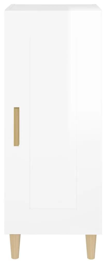Příborník bílý s vysokým leskem 34,5x34x90 cm kompozitní dřevo