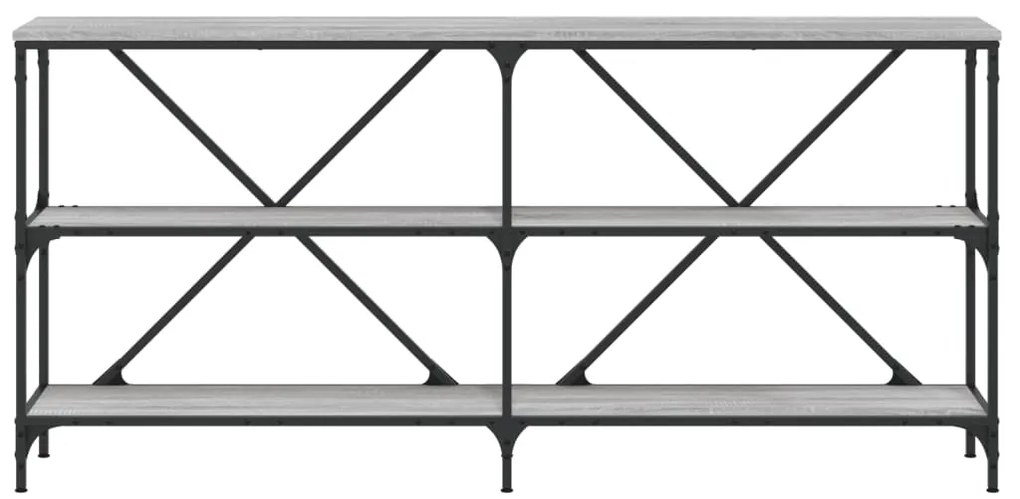Konzolový stolek šedý sonoma 160 x 30 x 75 cm kompozit a železo