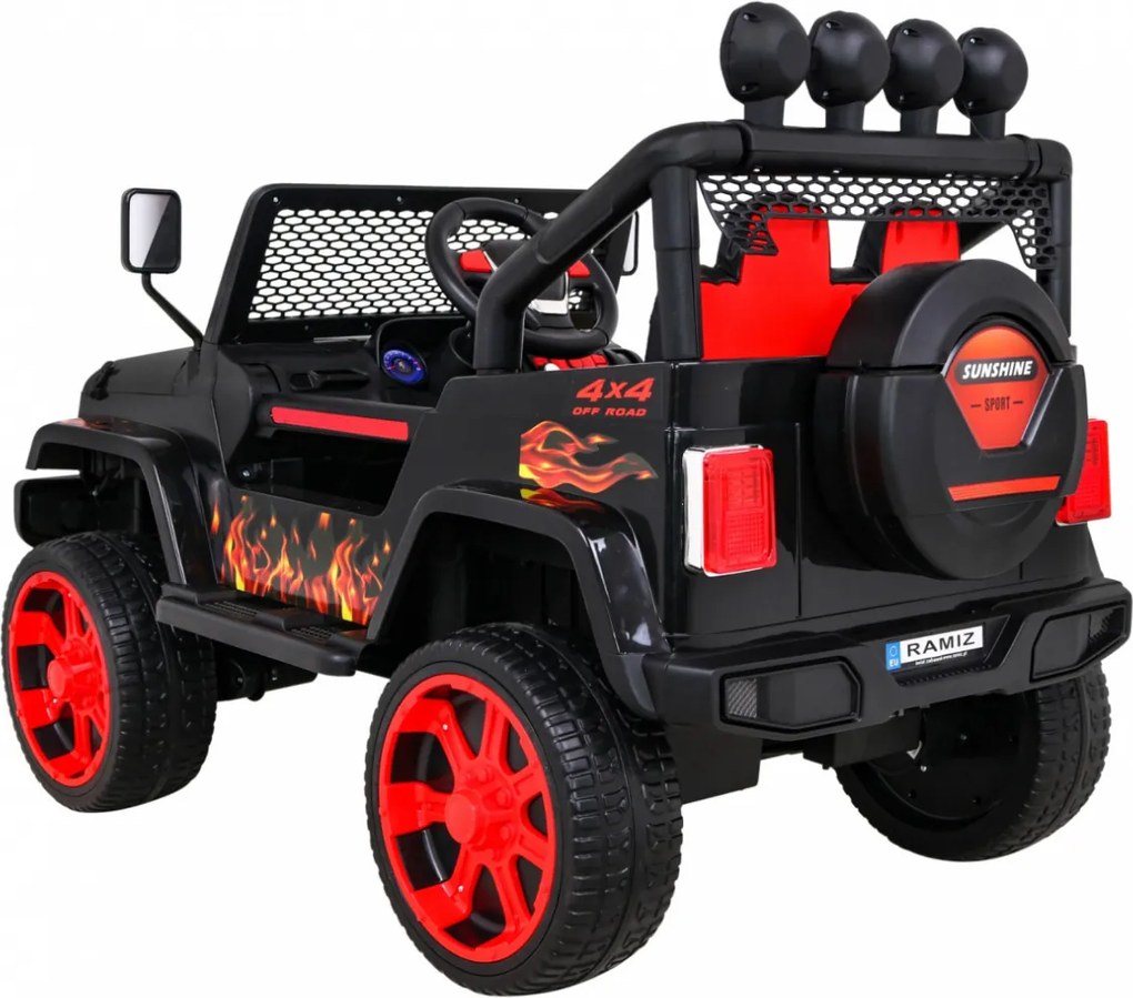 Ramiz Terénní autíčko Raptor Drifter plameny + ovladač + pohon 4x4 + úložný prostor + pozvolný rozjezd + MP3 LED