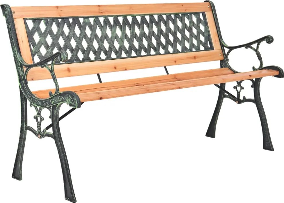 Zahradní lavice 116 cm litina a masivní jedlové dřevo 319571