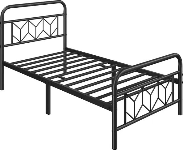 Postel Yaheetech – černá, 90 × 190 cm (266420605208)