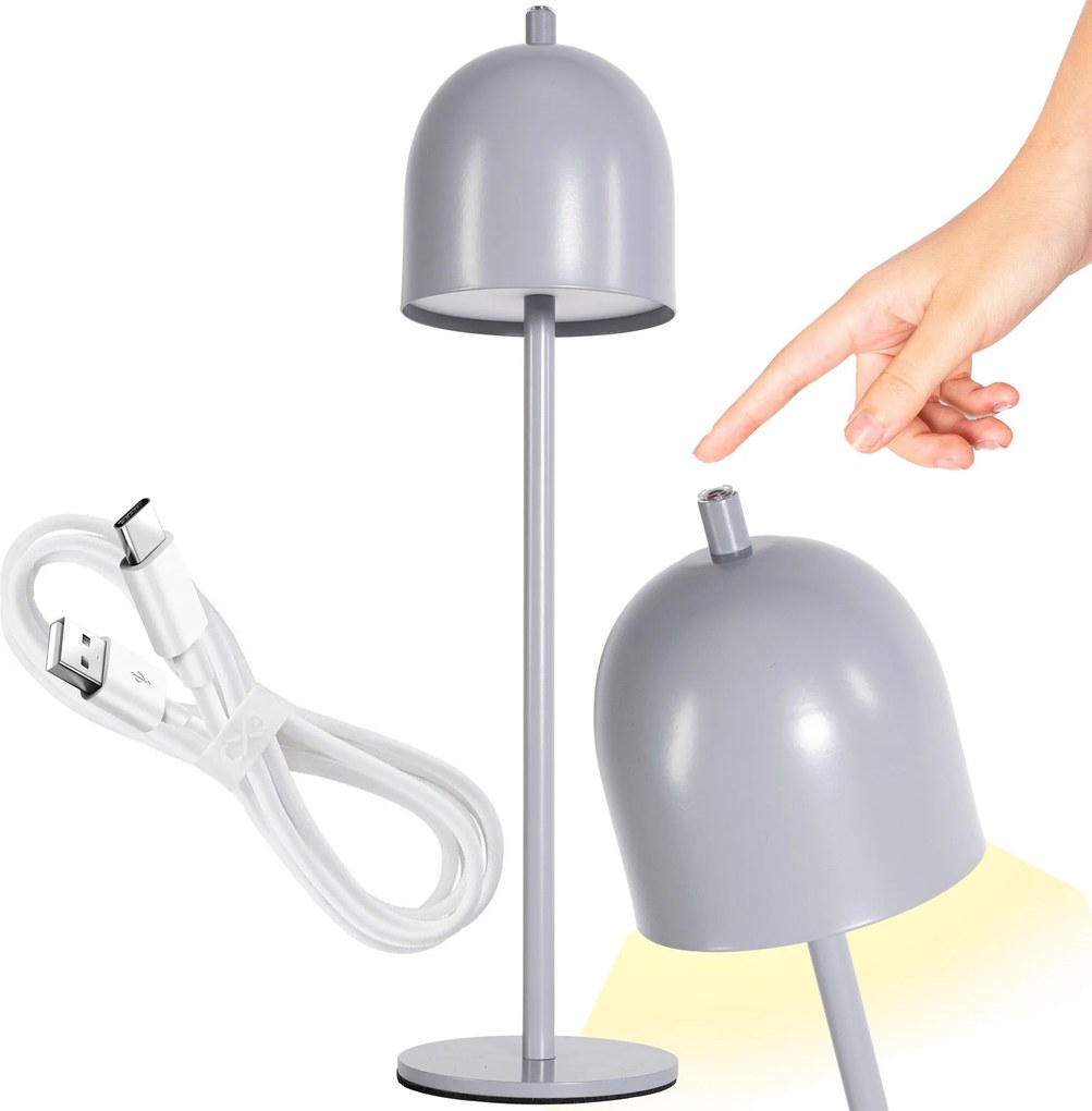 Toolight Toolight, bezdrátová noční USB lampa APP1362-T, šedá matná, OSW-08625 Biano.cz