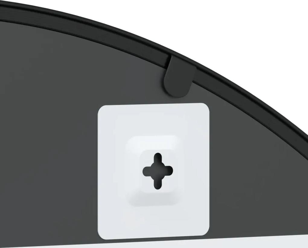 vidaXL Nástěnné zrcadlo černé 80 x 100 cm oblouk železo [3200632]